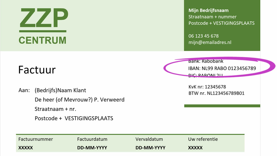 Voorbeeld iban nummer op factuur Factuur tips Voorbeeld iban nummer op factuur Factuur tips